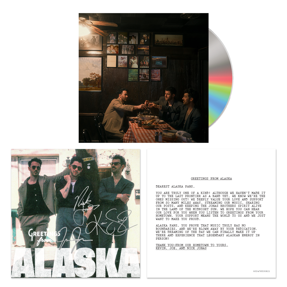 Greetings From Your Hometown Signed CD - Alaska – Jonas Brothers